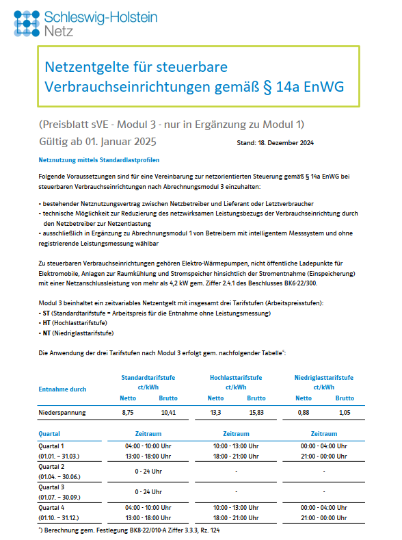 Reduzierte und zeitvariable Netzentgelte nach § 14a EnWG